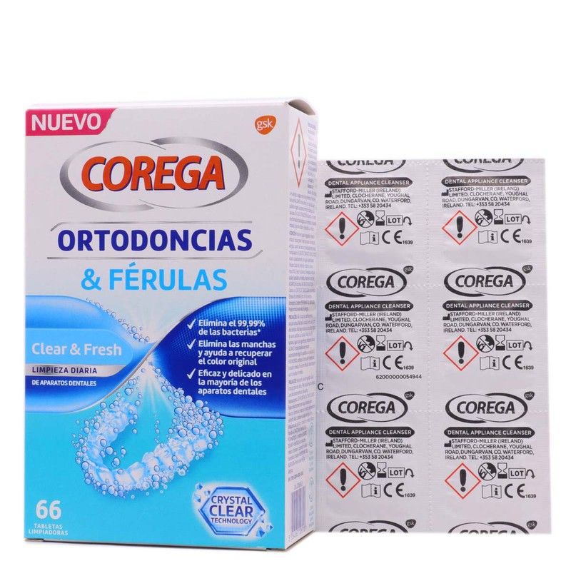 Corega limpieza ortodoncias & férulas 36 tabletas 200692 Salud bucal y ...