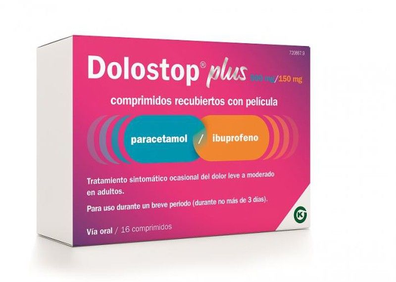 Dolostop plus 500 mg/150 mg 16 comprimidos recubiertos 720867 Gripe y ...